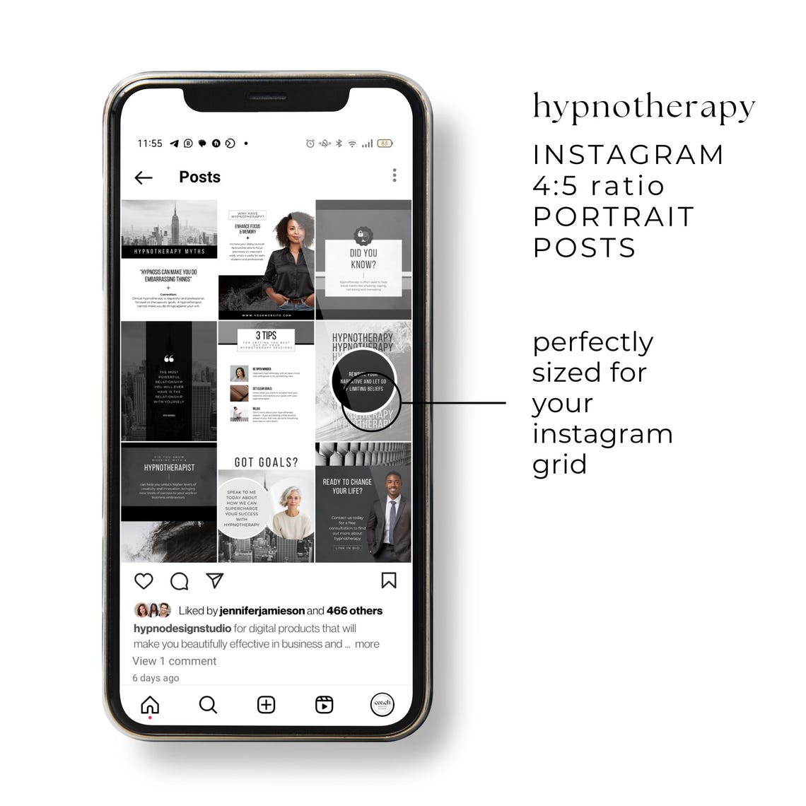 Hypnotherapy Insta Posts Canva Template Hypnotherapist Instagram IG ...