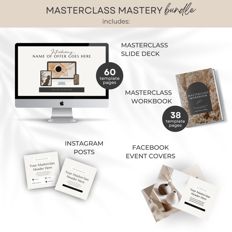 Masterclass Bundle CANVA TEMPLATE, Course Webinar Presentation ...