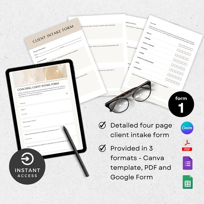 Coaching Client Intake Form Template Bundle, Onboarding Form Google ...