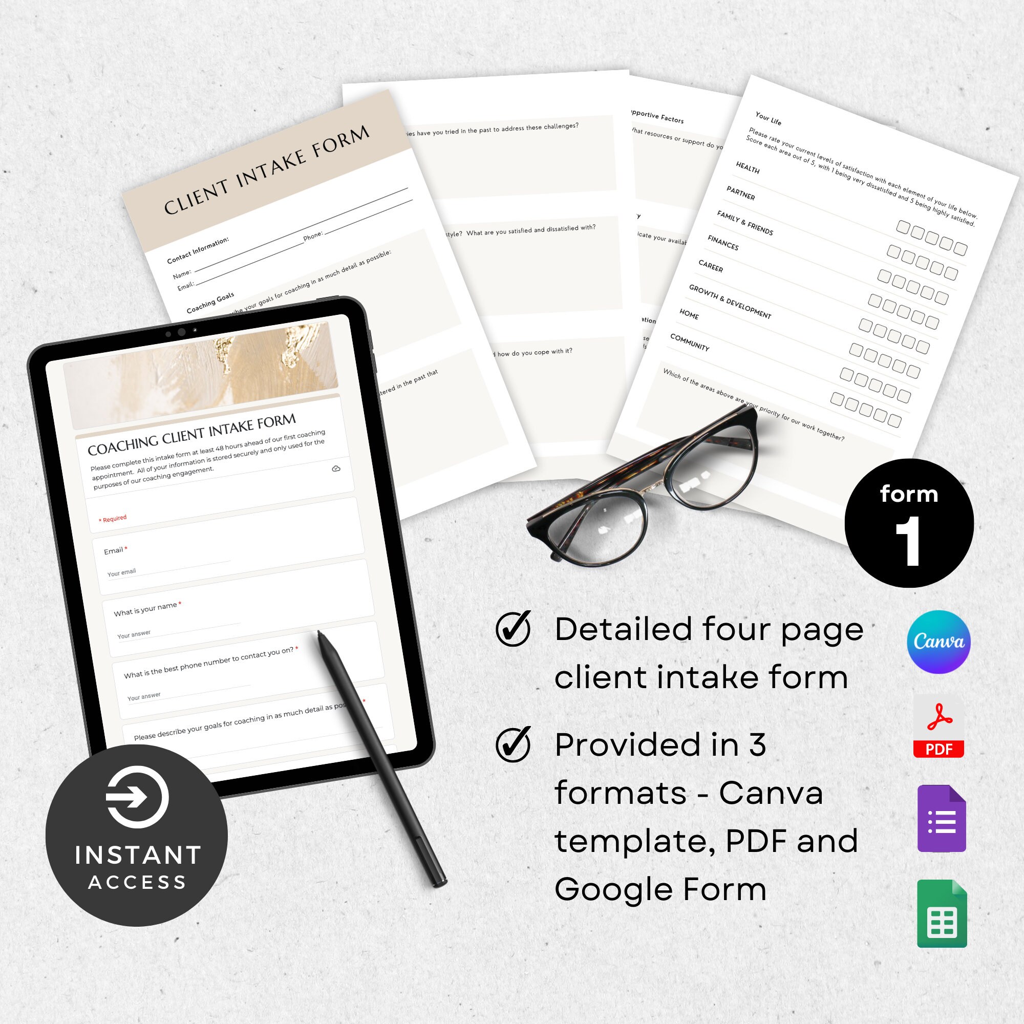 Coaching Client Intake Form Template Bundle, Onboarding Form Google ...