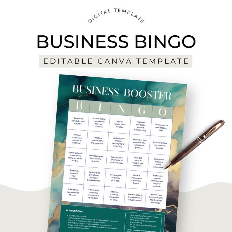 Business Coach Freebie Bingo Card Canva Template Lead Magnet Client ...