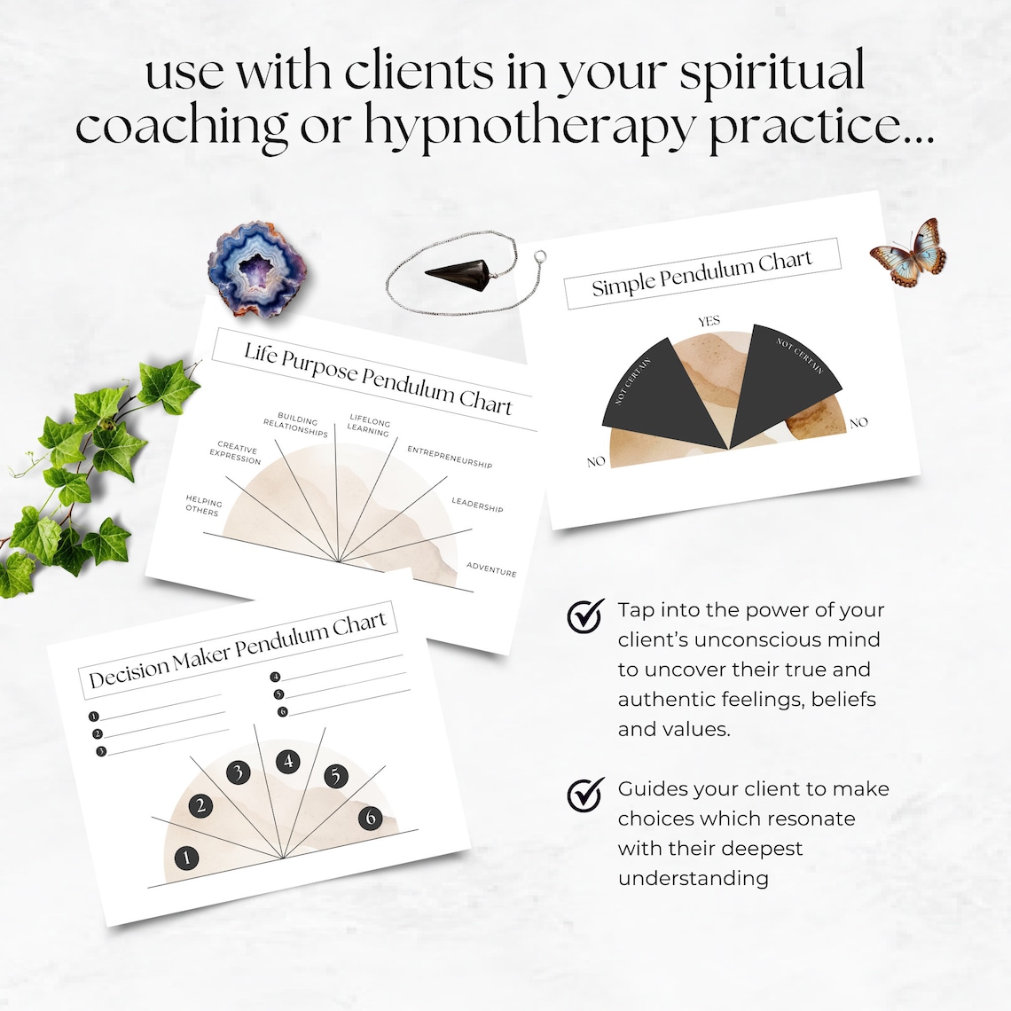 Pendulum Chart Canva Template, Hypnotherapist Tools, Spiritual Coach ...