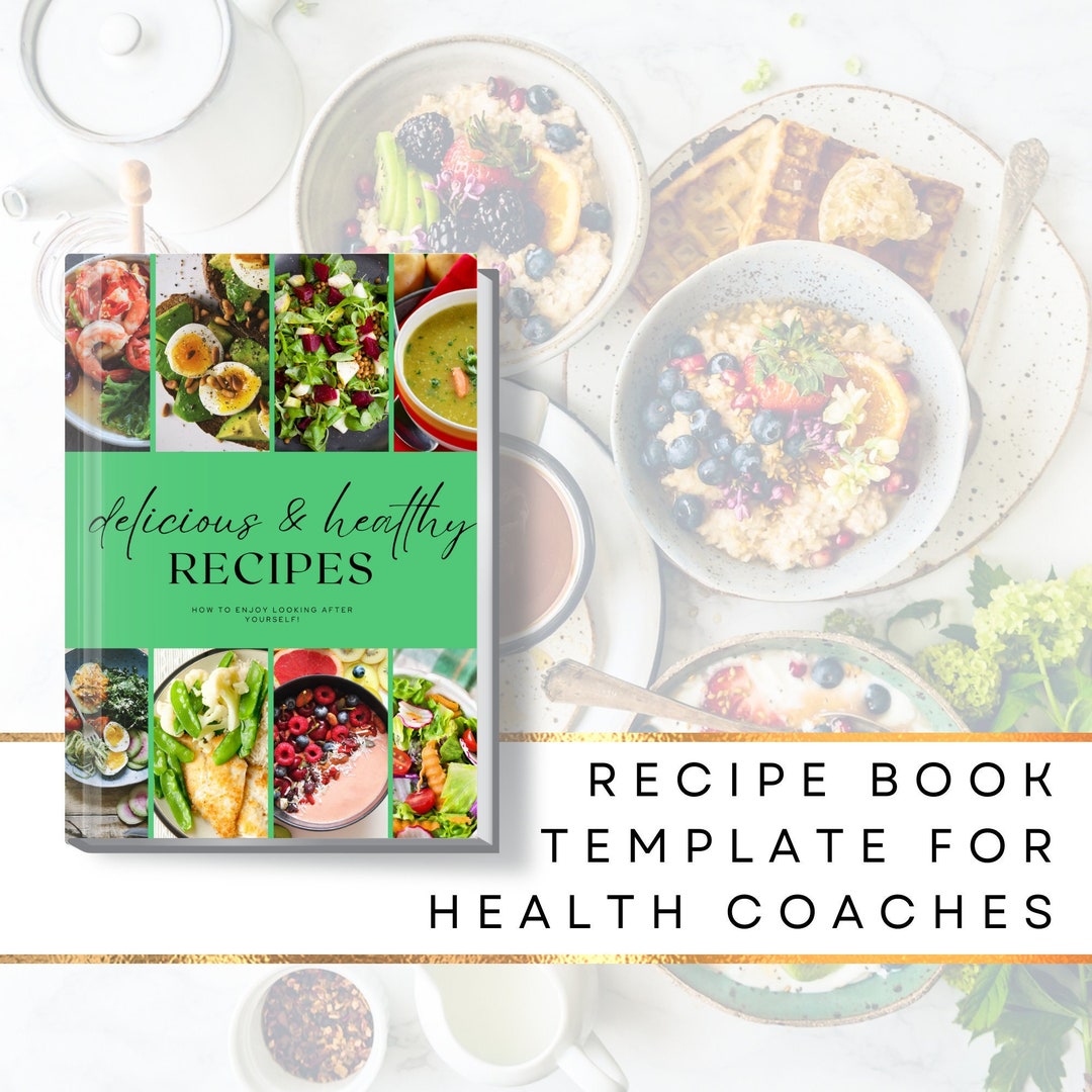 Green Recipe Book Template Canva for Health Coaches, Cookbook to Use as ...