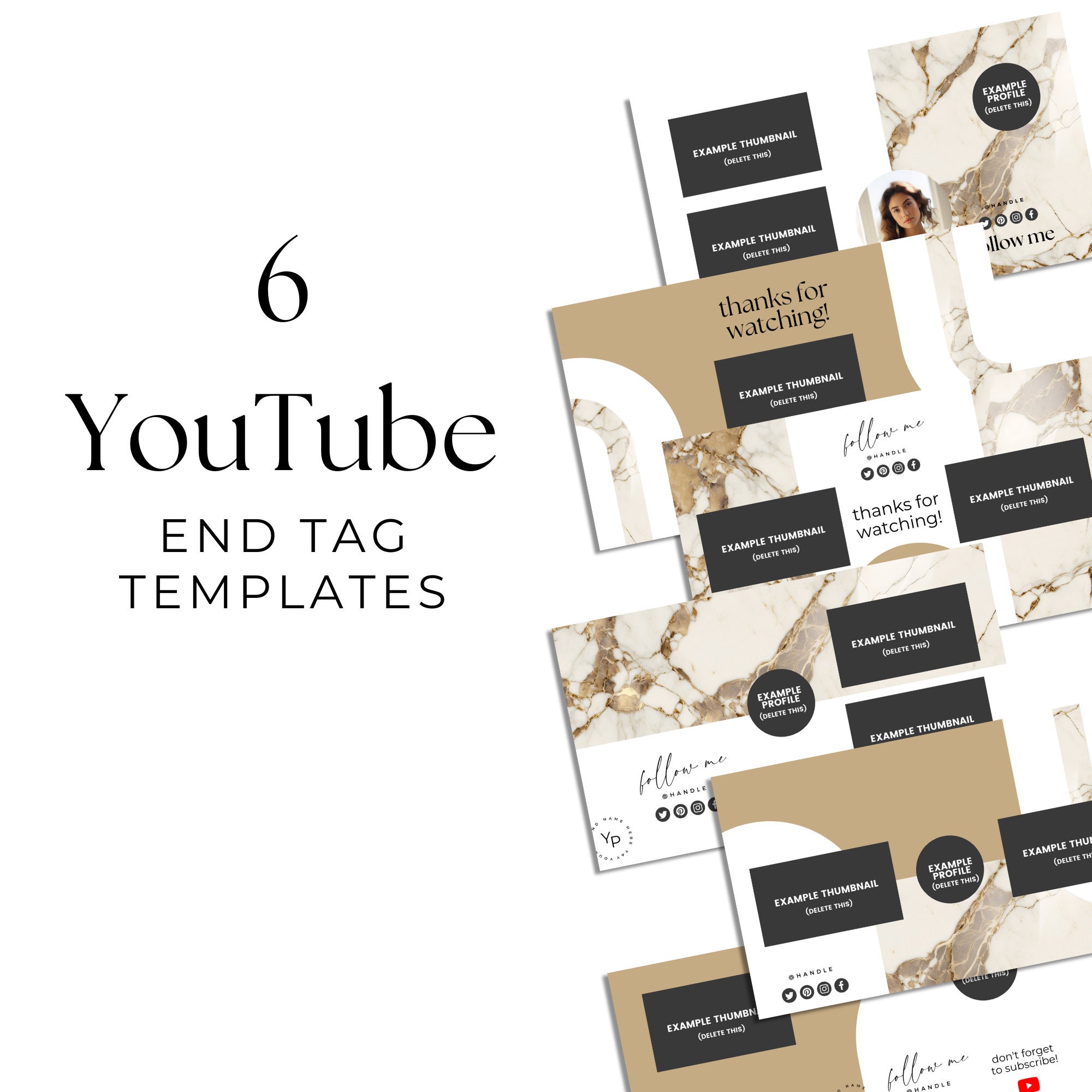 YT Template Thumbnail Video Banner End Tag Youtube Canva Templates You ...