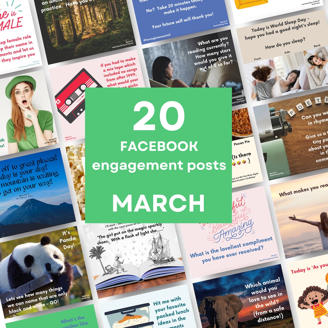 MARCH Social Media Post, Facebook Group Engagement Posts, Membership ...