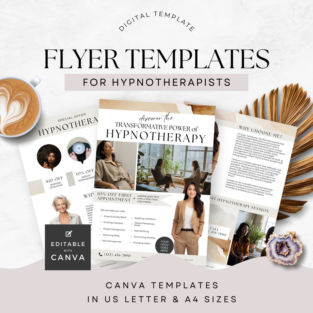 Hypnotherapy Flyer Template Printable, Hypnotherapy Marketing, Hypnosis ...