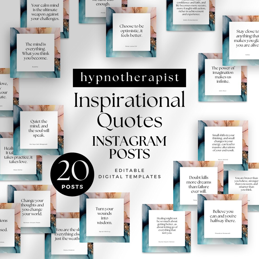 Hypnotherapist Insta Posts Quotes Canva Template Hypnotherapy ...