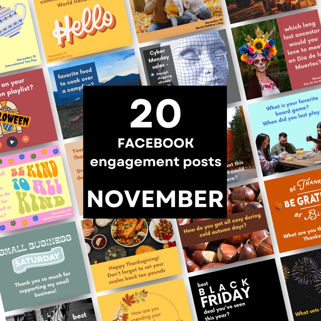 NOVEMBER Facebook Group Engagement Posts, Membership Engagement Posts ...