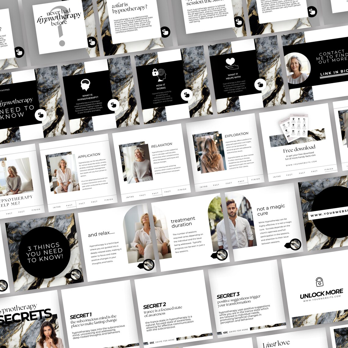Insta Carousel Posts for Hypnotherapy, IG Engagement Editable Canva ...