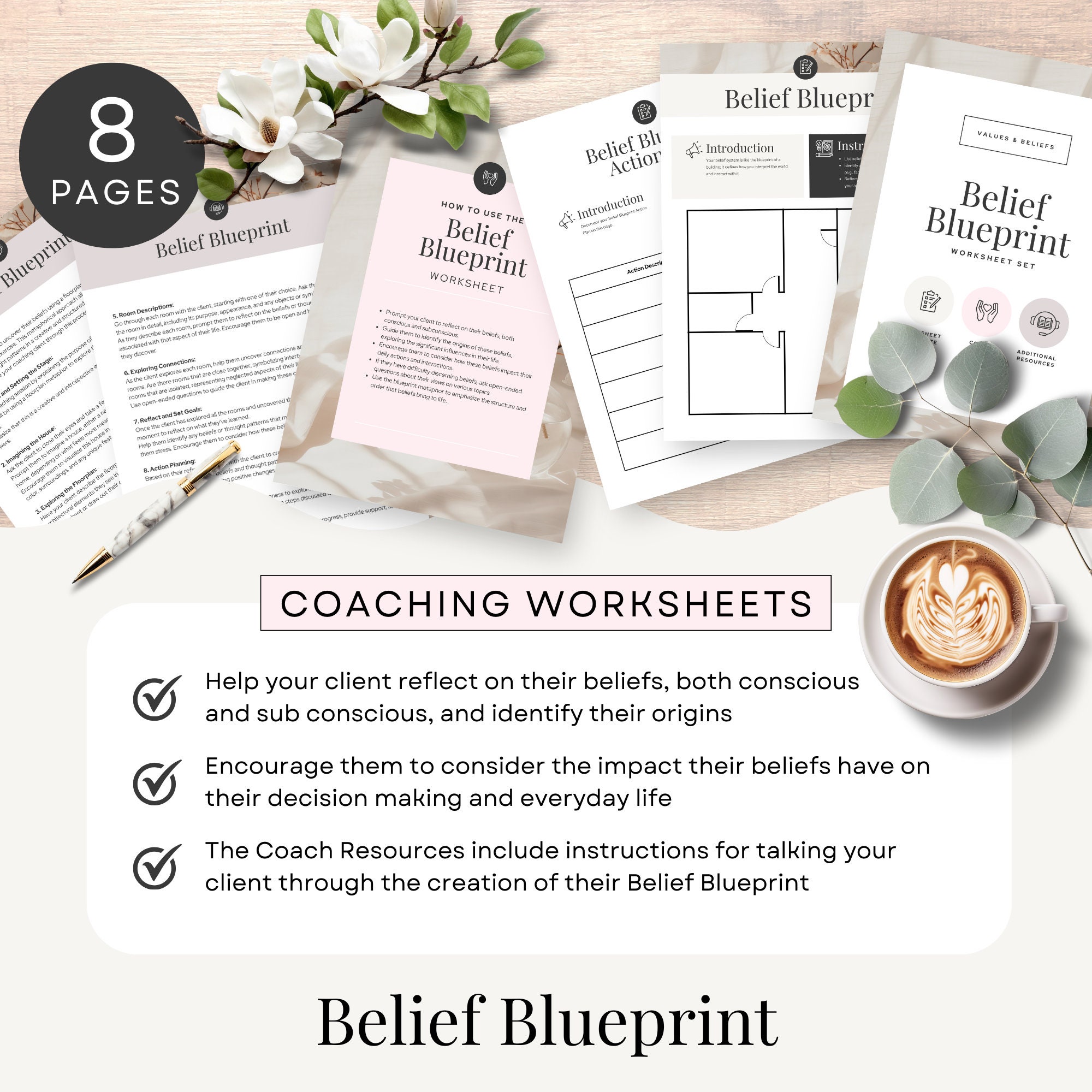 Belief Blueprint Worksheet Mindset Coach Tools & Resources - Etsy