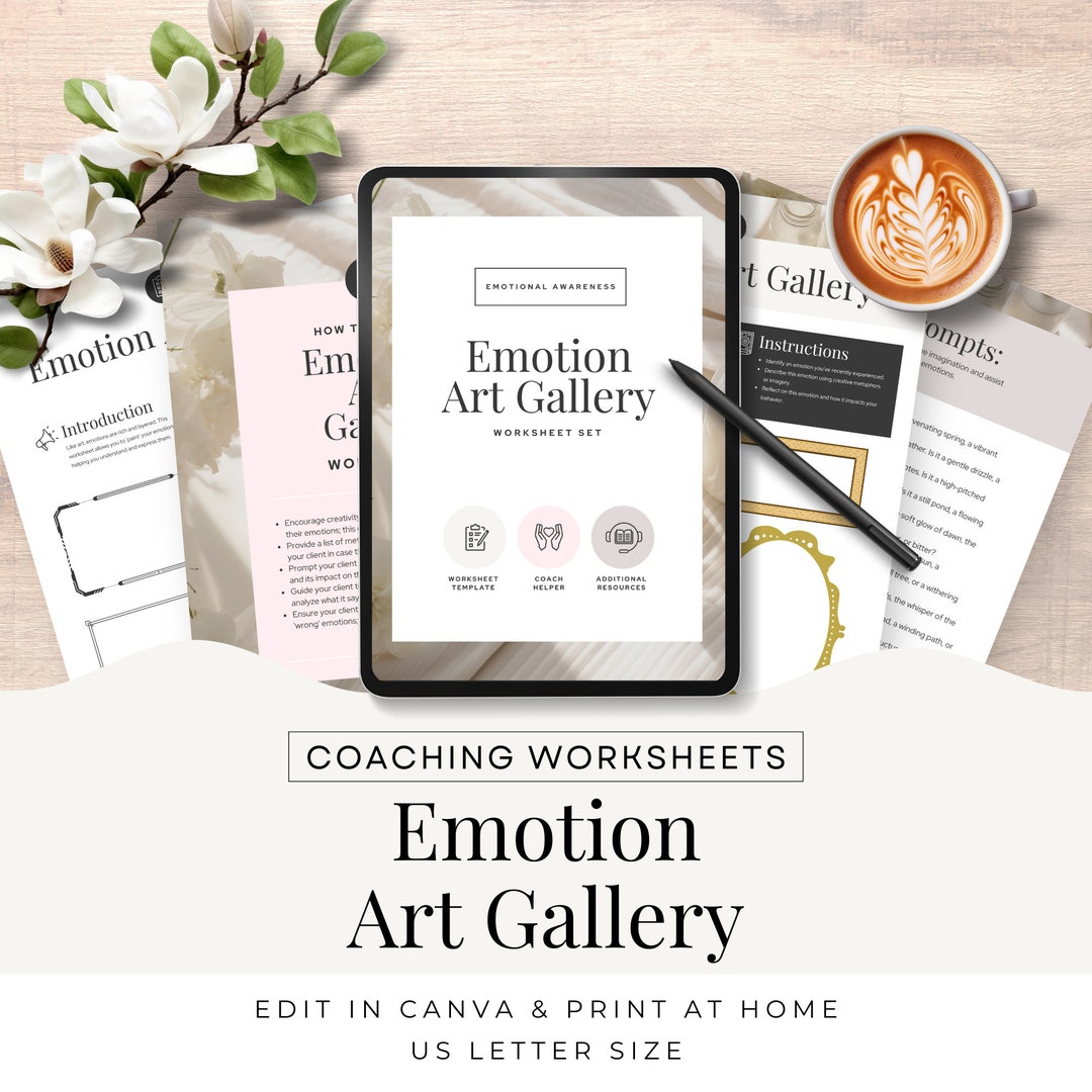 Life Coaching Worksheet Art Therapy, Emotion Art Gallery Canva Template ...