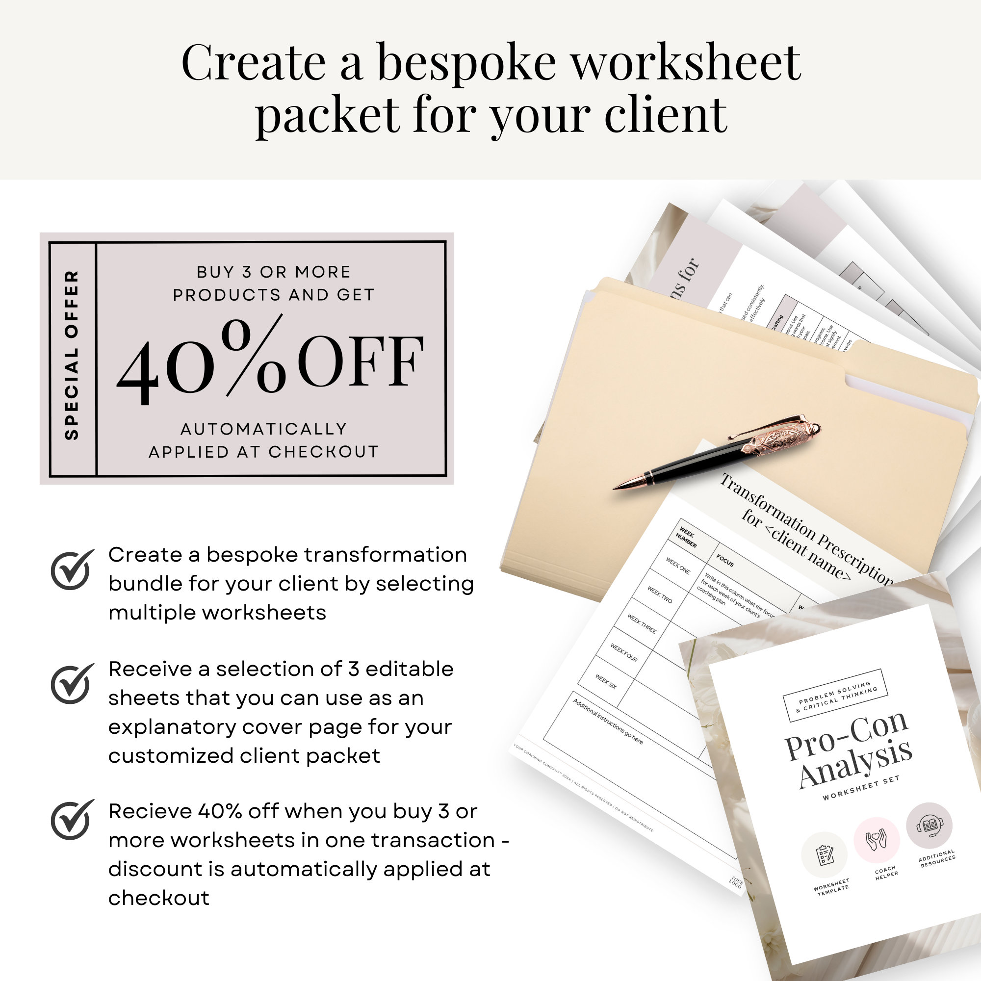 Pros and Cons Analysis Worksheet Canva Template Coaching - Etsy