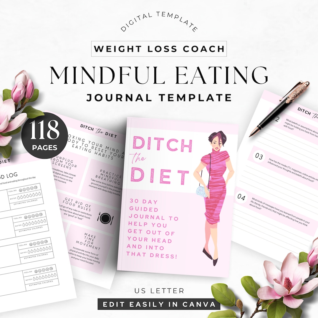 Mindful Eating Journal Guided Mindfulness Prompts for Healthy Eating ...