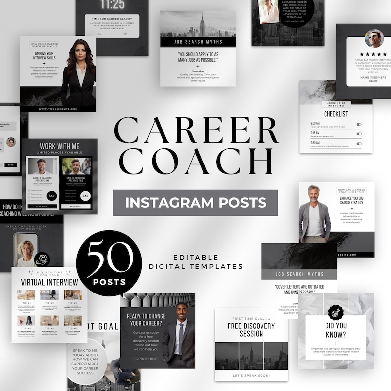 Career Coach Insta Posts Canva Template Instagram Career Transition ...