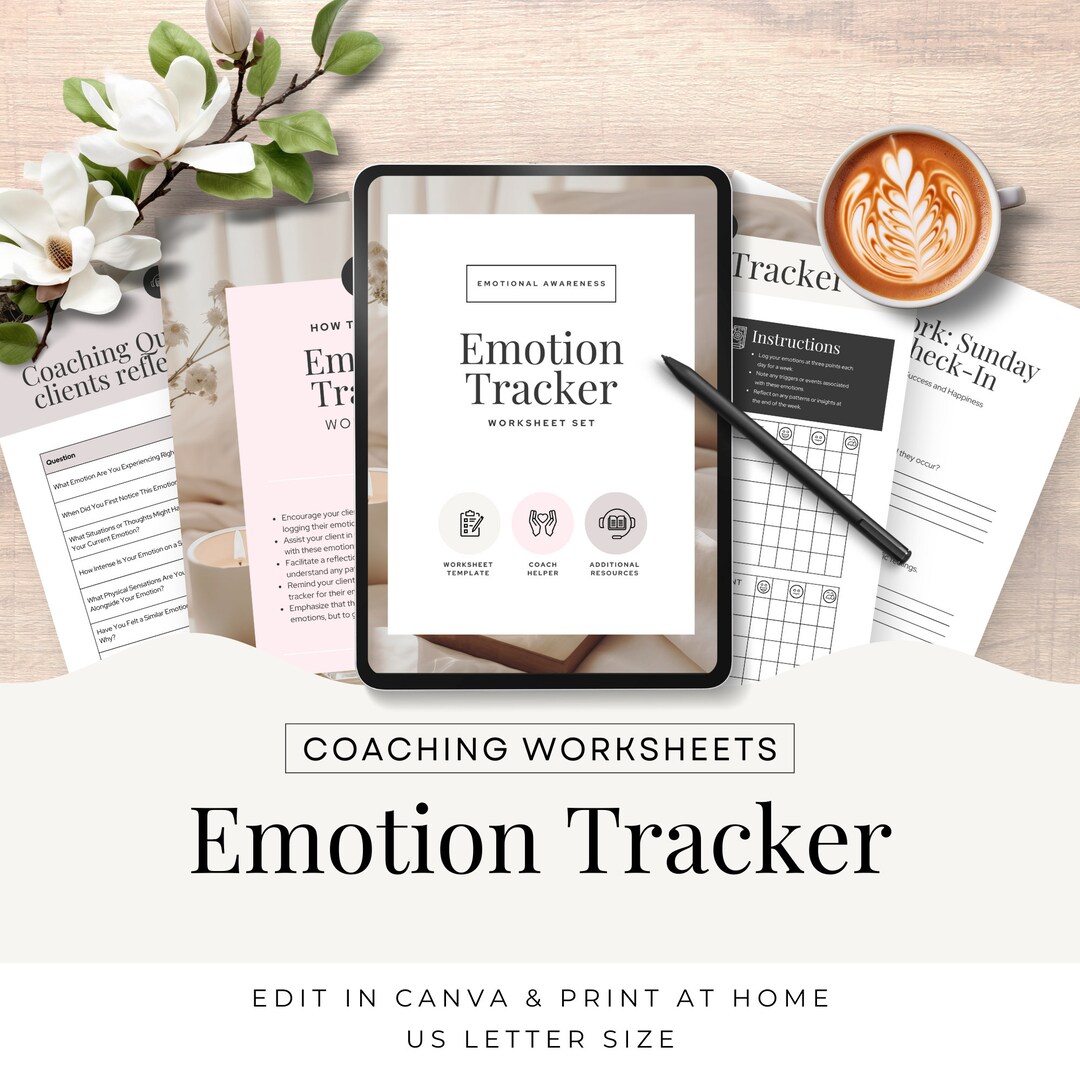 Emotion Tracker, Canva Worksheet Template, Wellness Relationships, Life ...