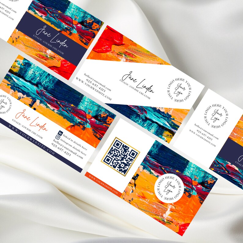 Canva Template Business Card Artsy QR Code Business Card - Etsy