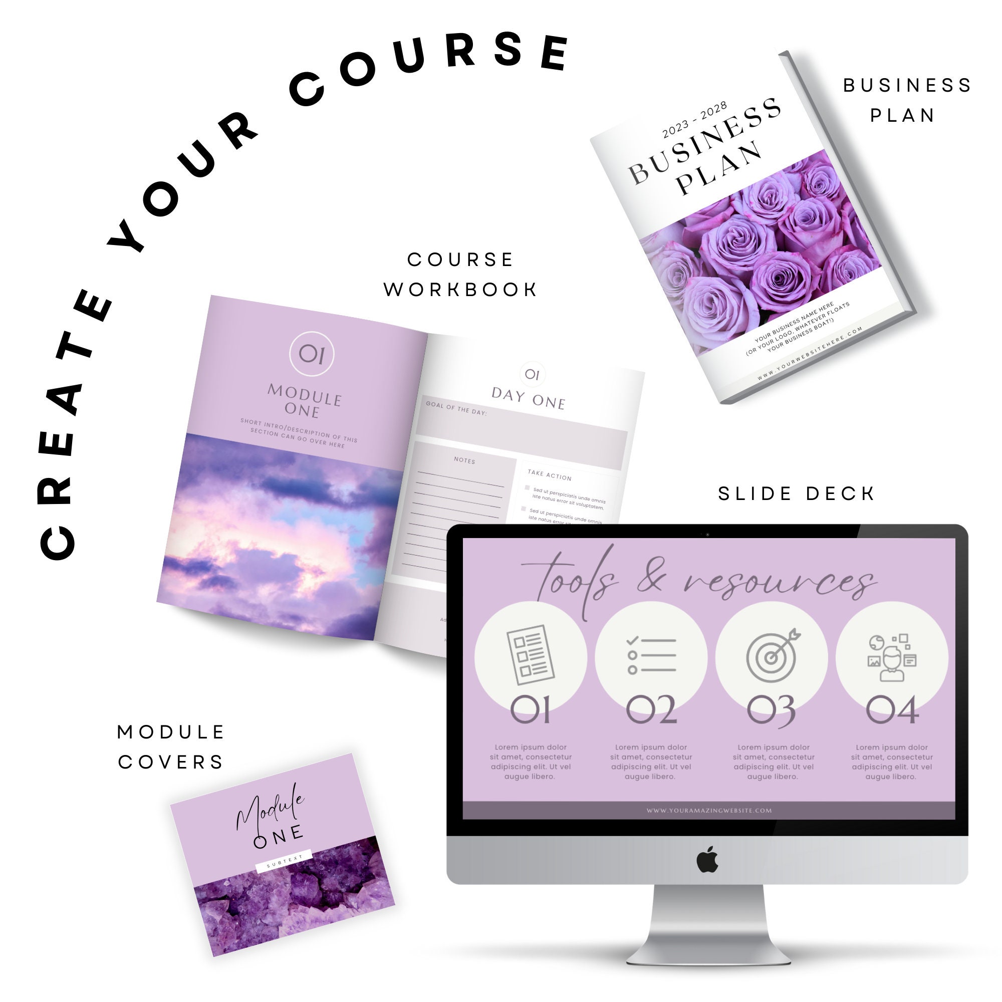 Course Creator Template Bundle, CANVA Templates, Course Toolkit, Sales ...