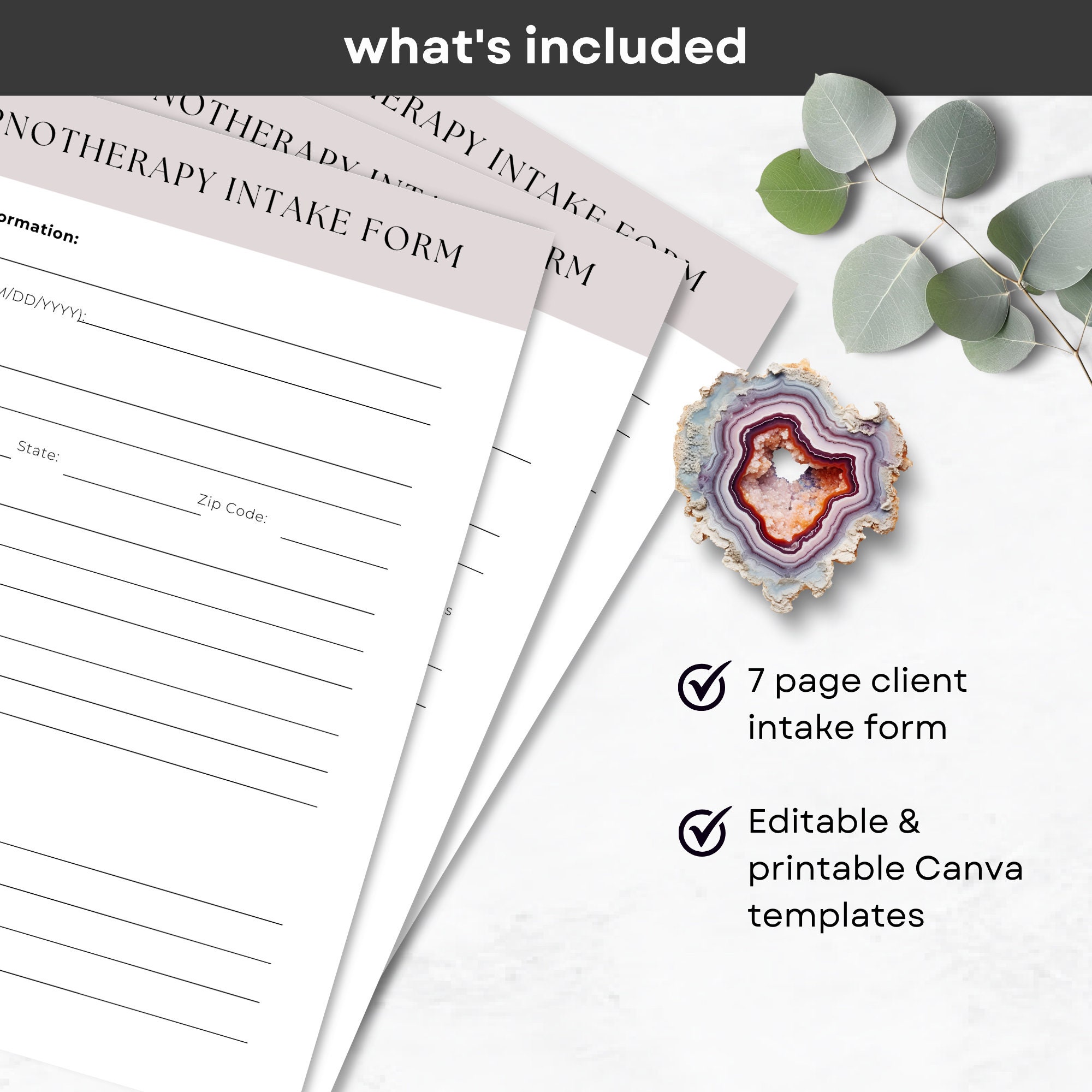 Hypnotherapy Client Intake Form, Hypnosis Onboarding Packet for ...