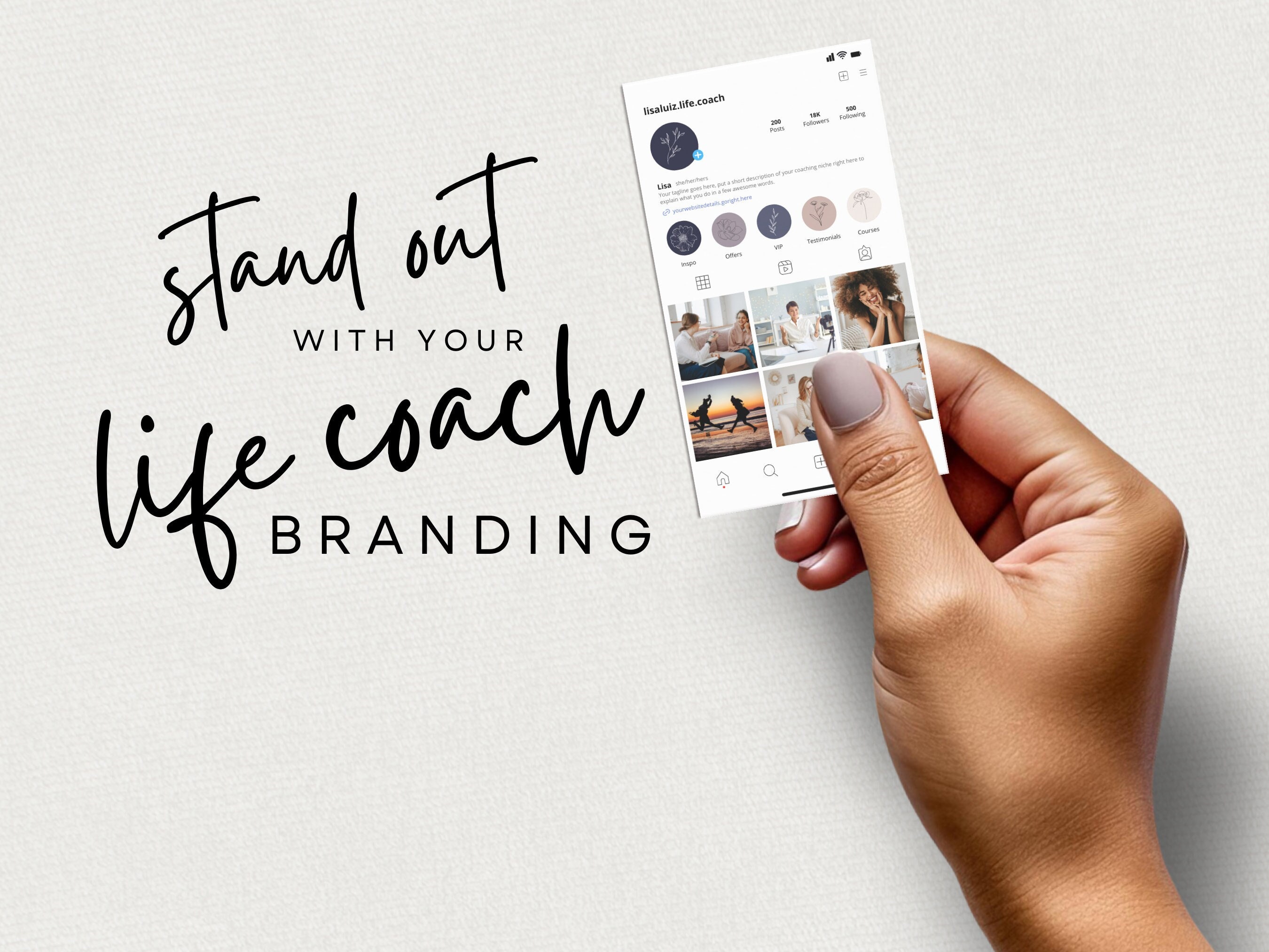 Business Card Insta Style Canva Template, Biz Card for Coach, IG Eye ...