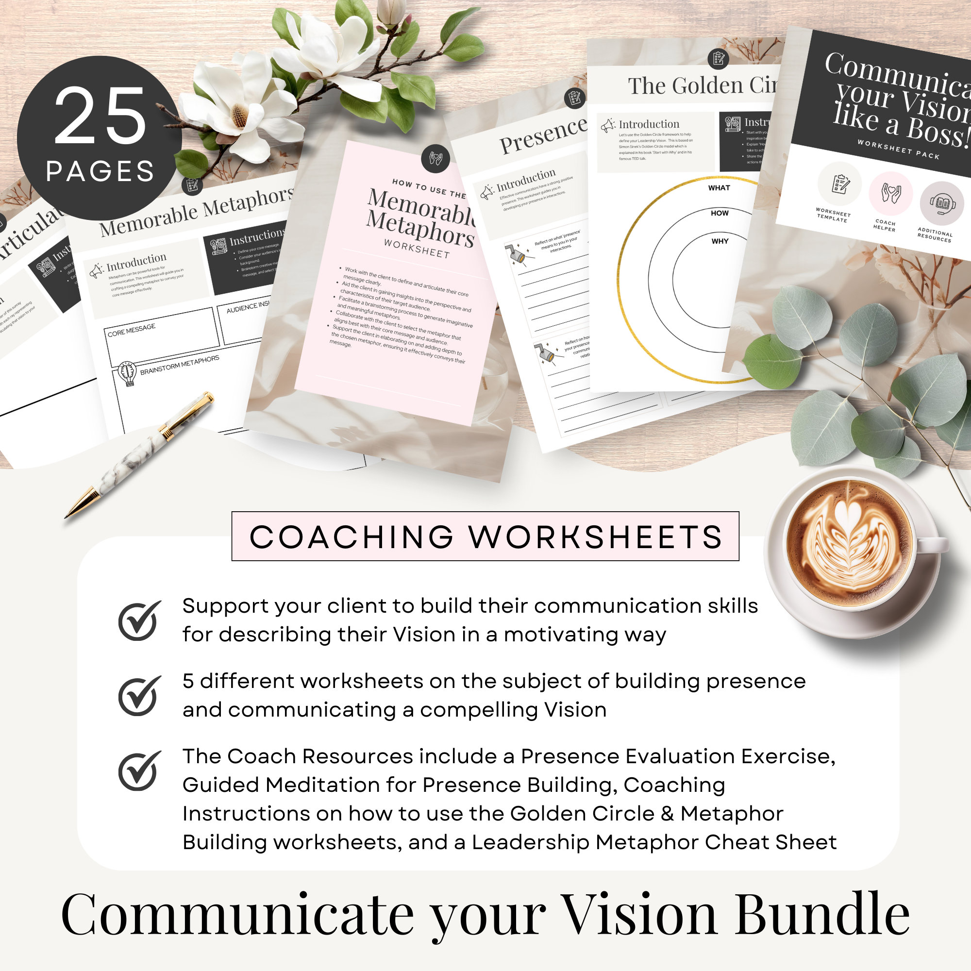 Executive Coach Worksheets, Leadership Tools, Communicate Your Vision ...