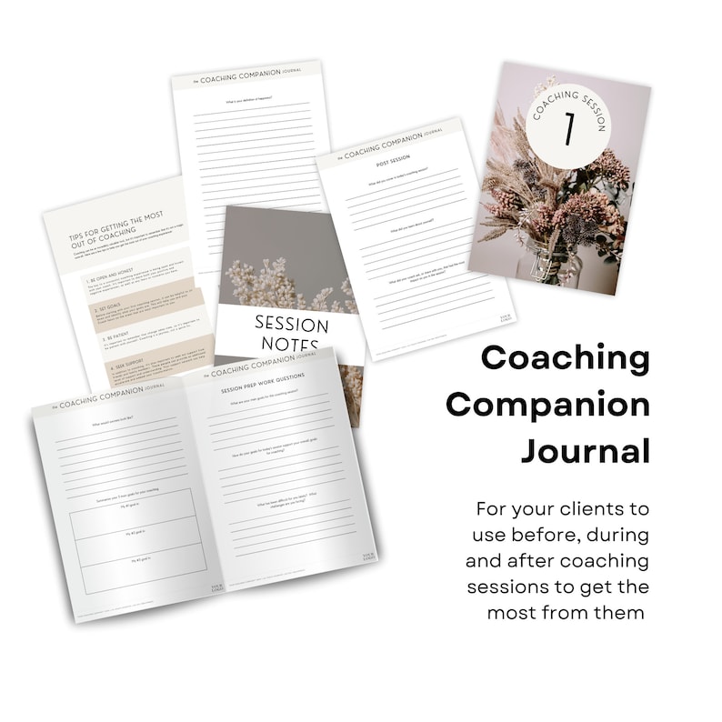 Coaching Journal Canva Template, Client Onboarding, Coaching Session ...