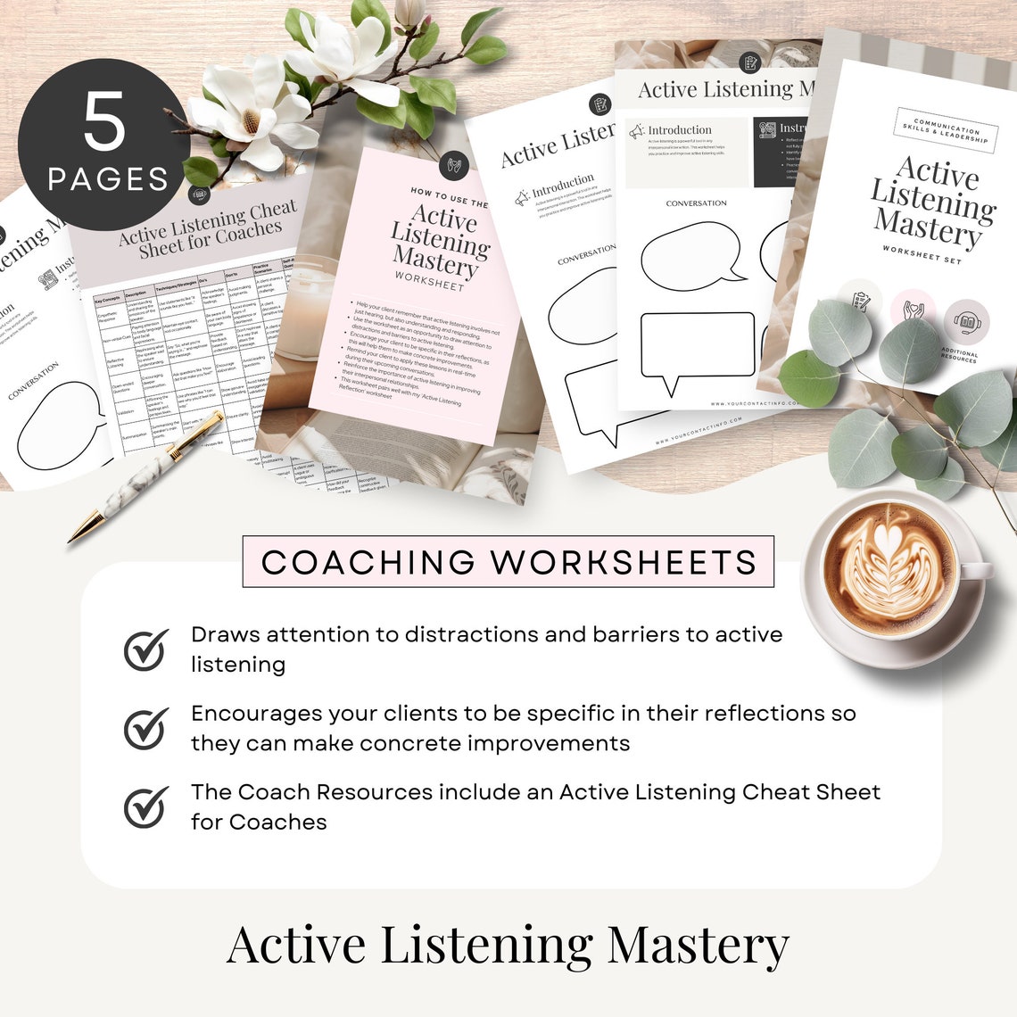 Active Listening Worksheet Canva Template, Interpersonal Communication ...