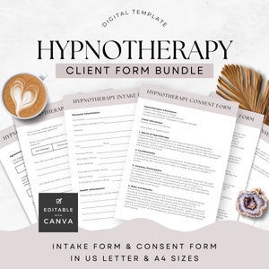 Hypnotherapy Intake Consent Form Bundle, Hypnosis Onboarding Packet for ...