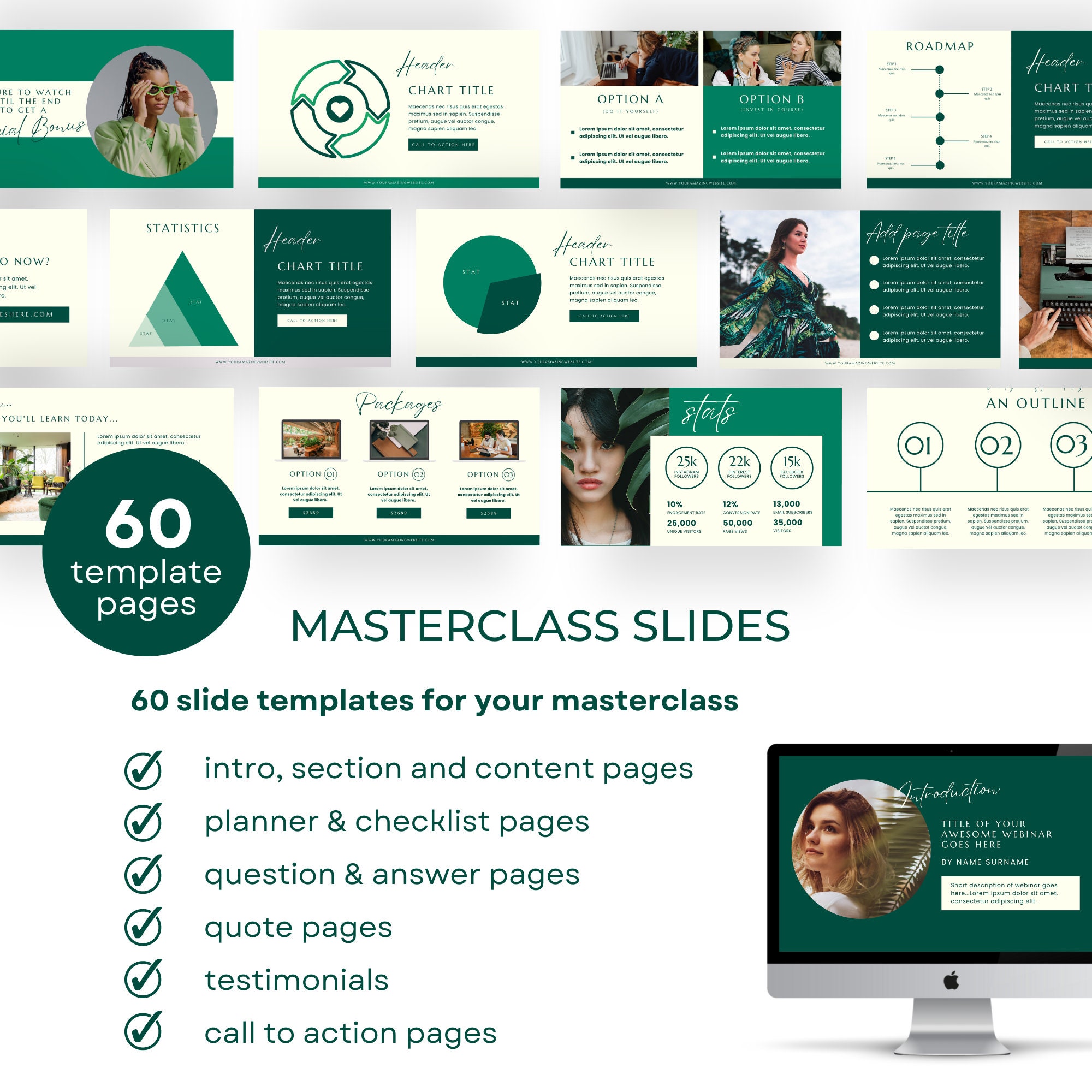 Masterclass Bundle CANVA TEMPLATE, Course Webinar Presentation ...