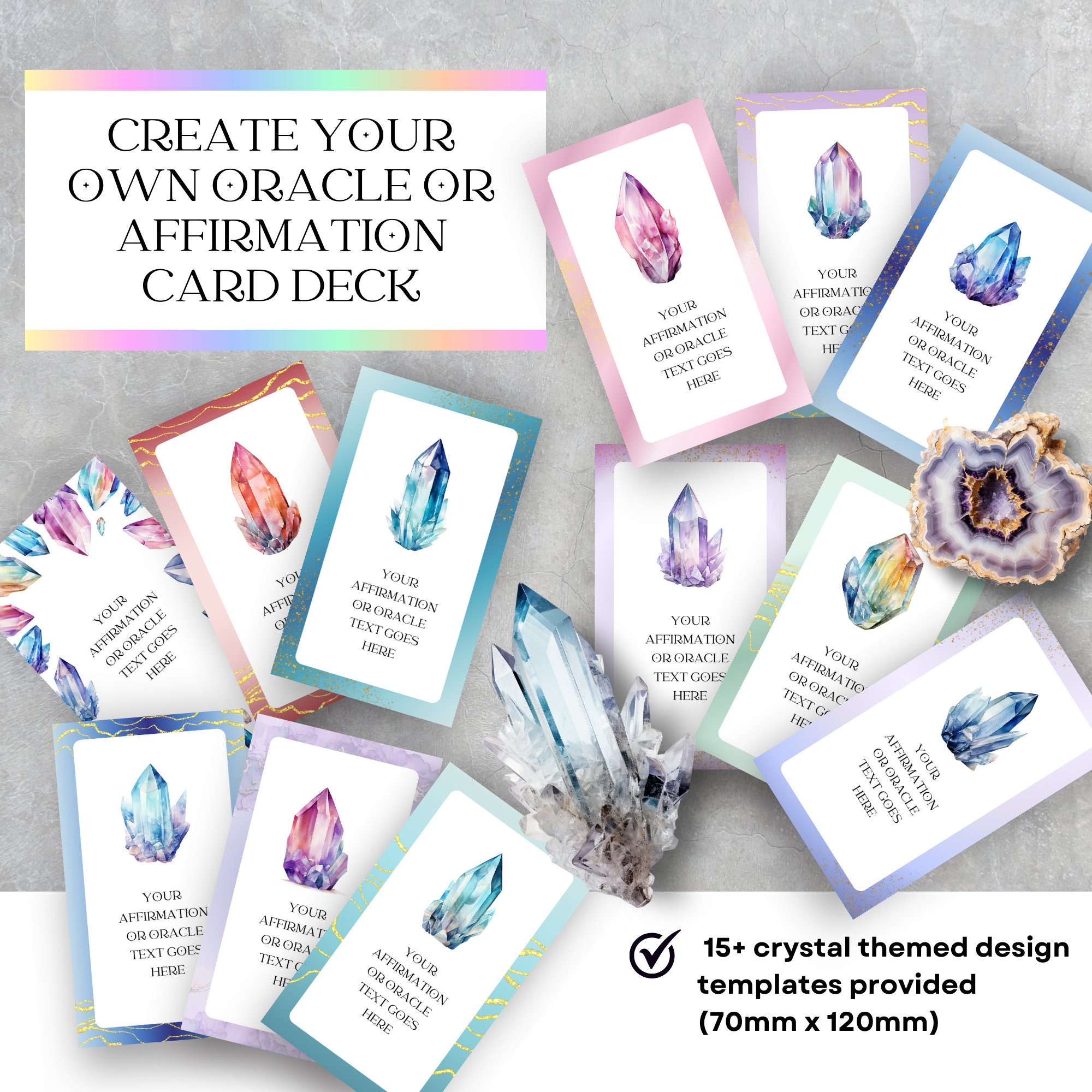 Oracle Card Creator Canva Template, Affirmation Card Deck DIY, Sales Page Canva Template ...