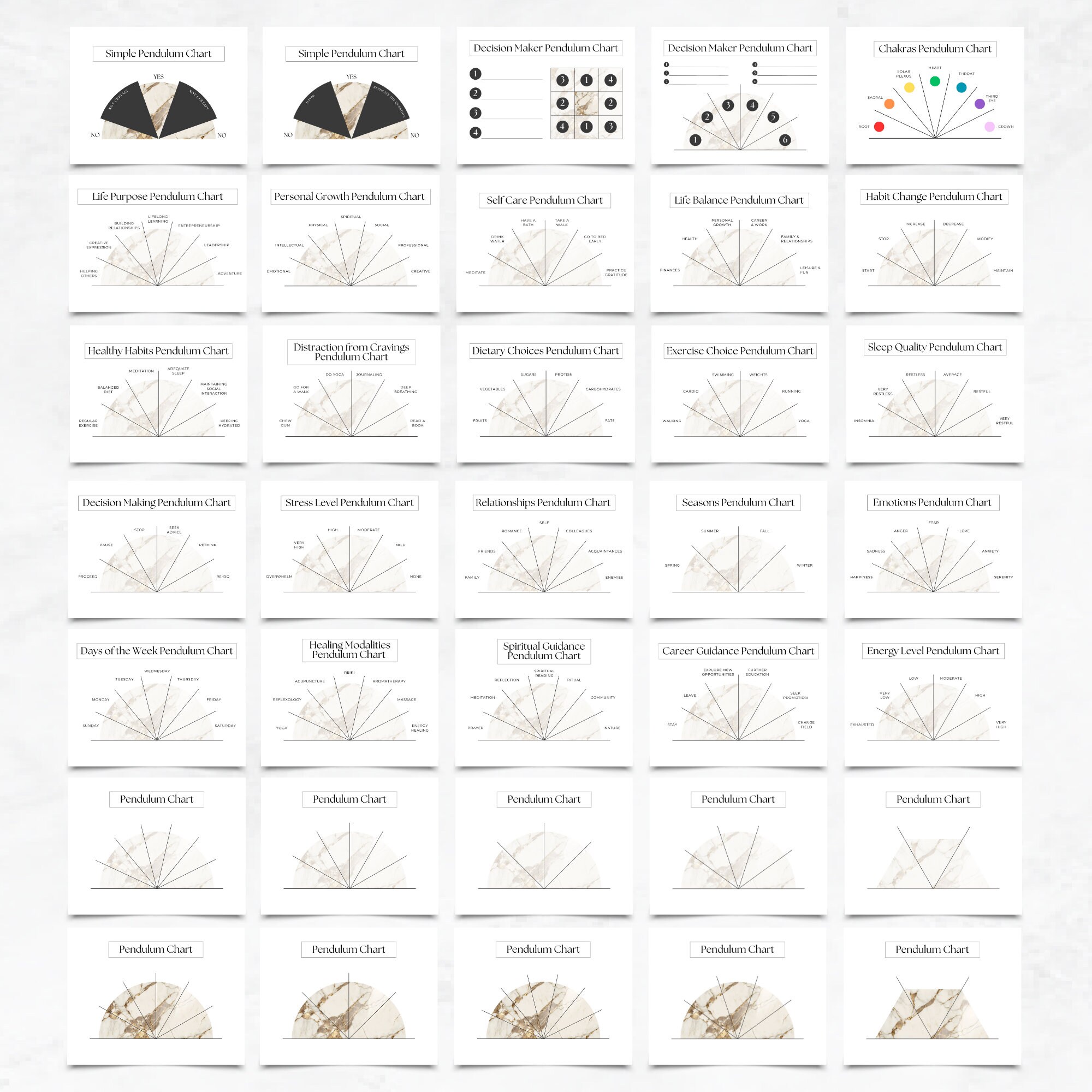 Spiritual Coach Dowsing Board Printable, Pendulum Chart Template ...