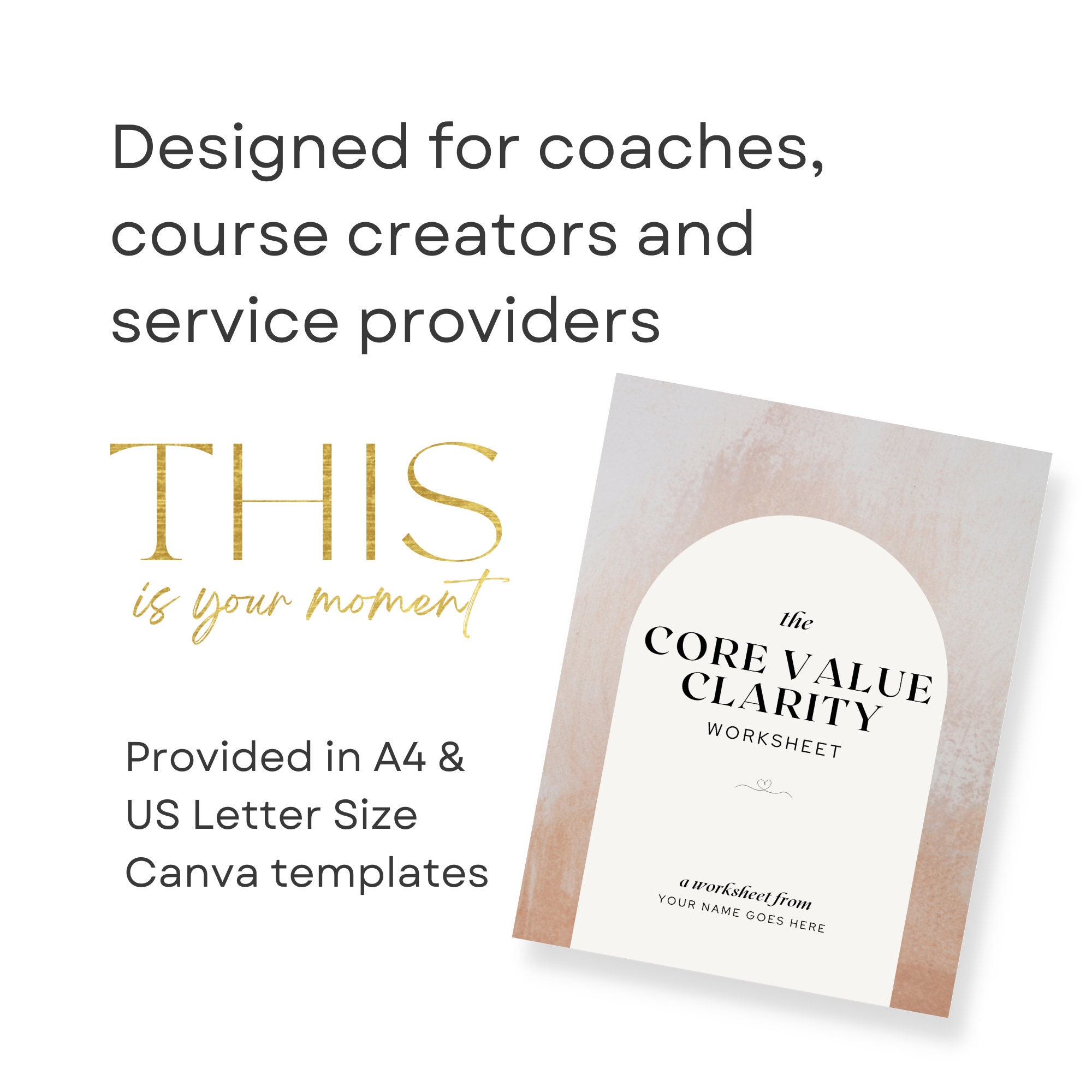 Core Value Clarity Worksheet, Done for You Freebie, Lead Magnet ...