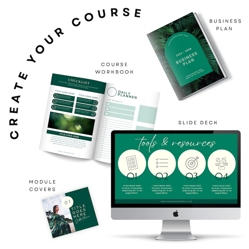 Course Creator Template Bundle, CANVA Templates, Course Toolkit, Sales ...