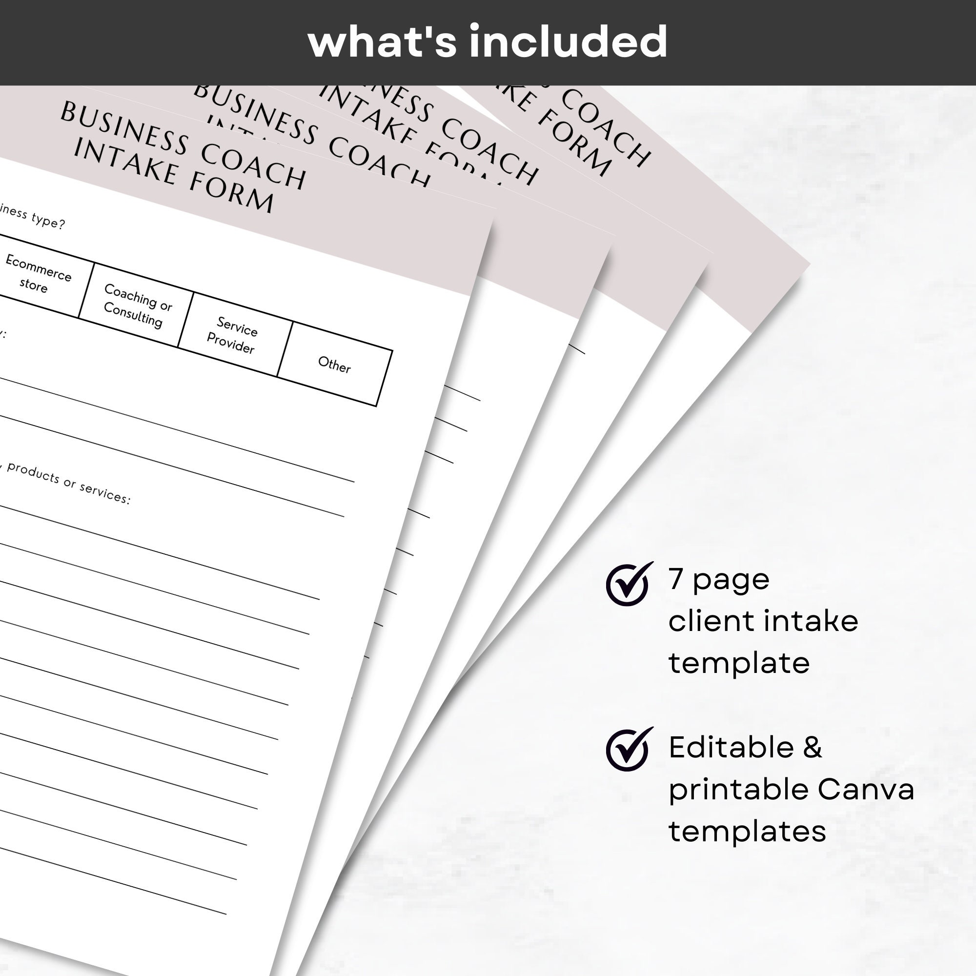 Intake Forms Template for Business Coach, Client Onboarding, Customer ...