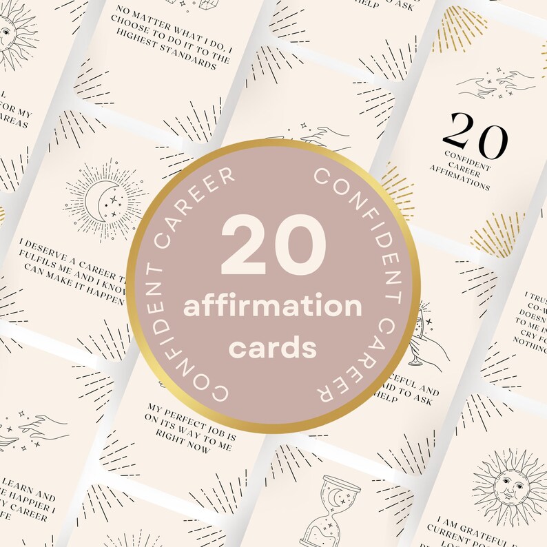 Affirmation Cards Printable - Confident Career, Freebie, Lead Magnet ...