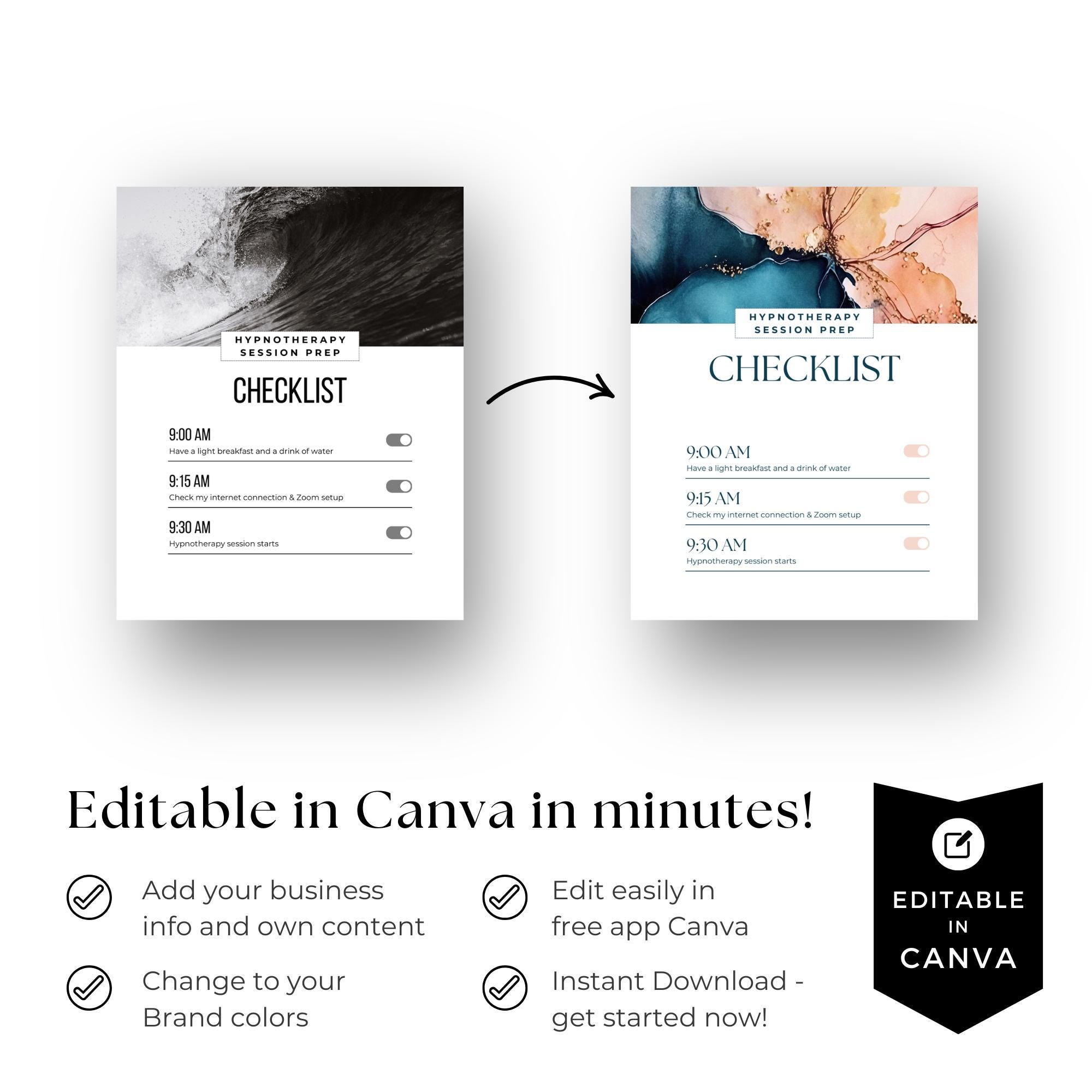 Hypnotherapy Insta Posts Canva Template Hypnotherapist Instagram IG ...