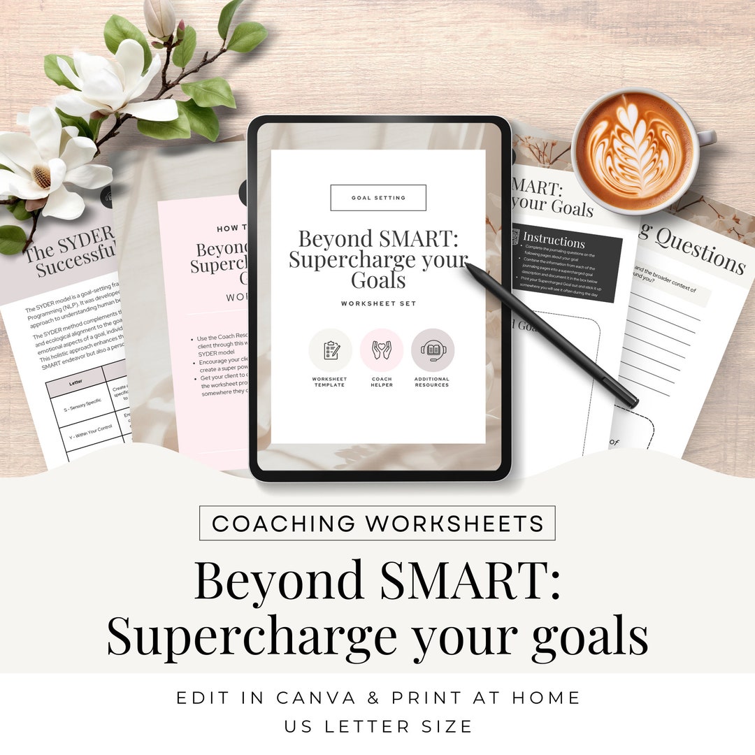 Smart Goals Worksheet Canva Template, Supercharge Your Success, NLP ...
