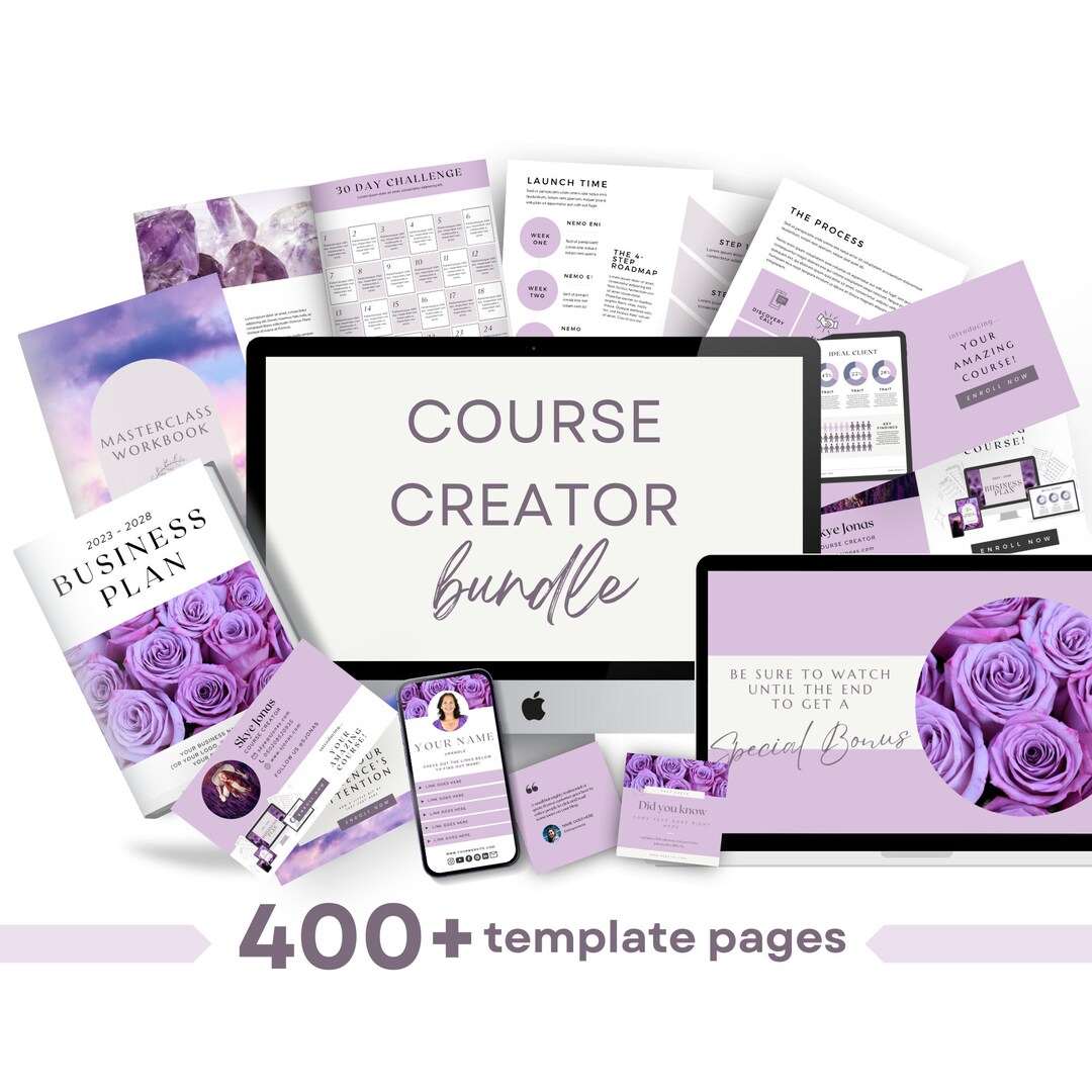 Course Creator Template Bundle, CANVA Templates, Course Toolkit, Sales ...