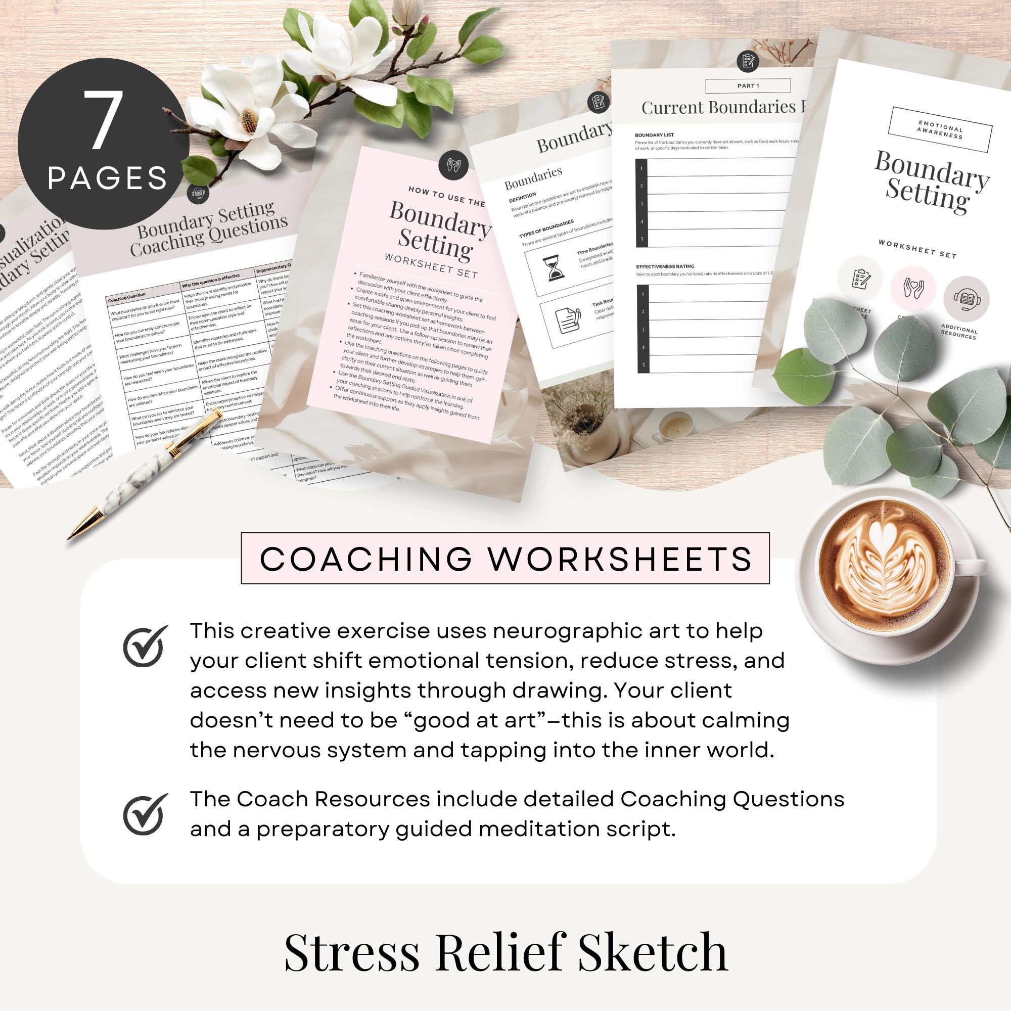 Neurographic Drawing Worksheet Stress Relief Art Coaching Freebie Neuro ...