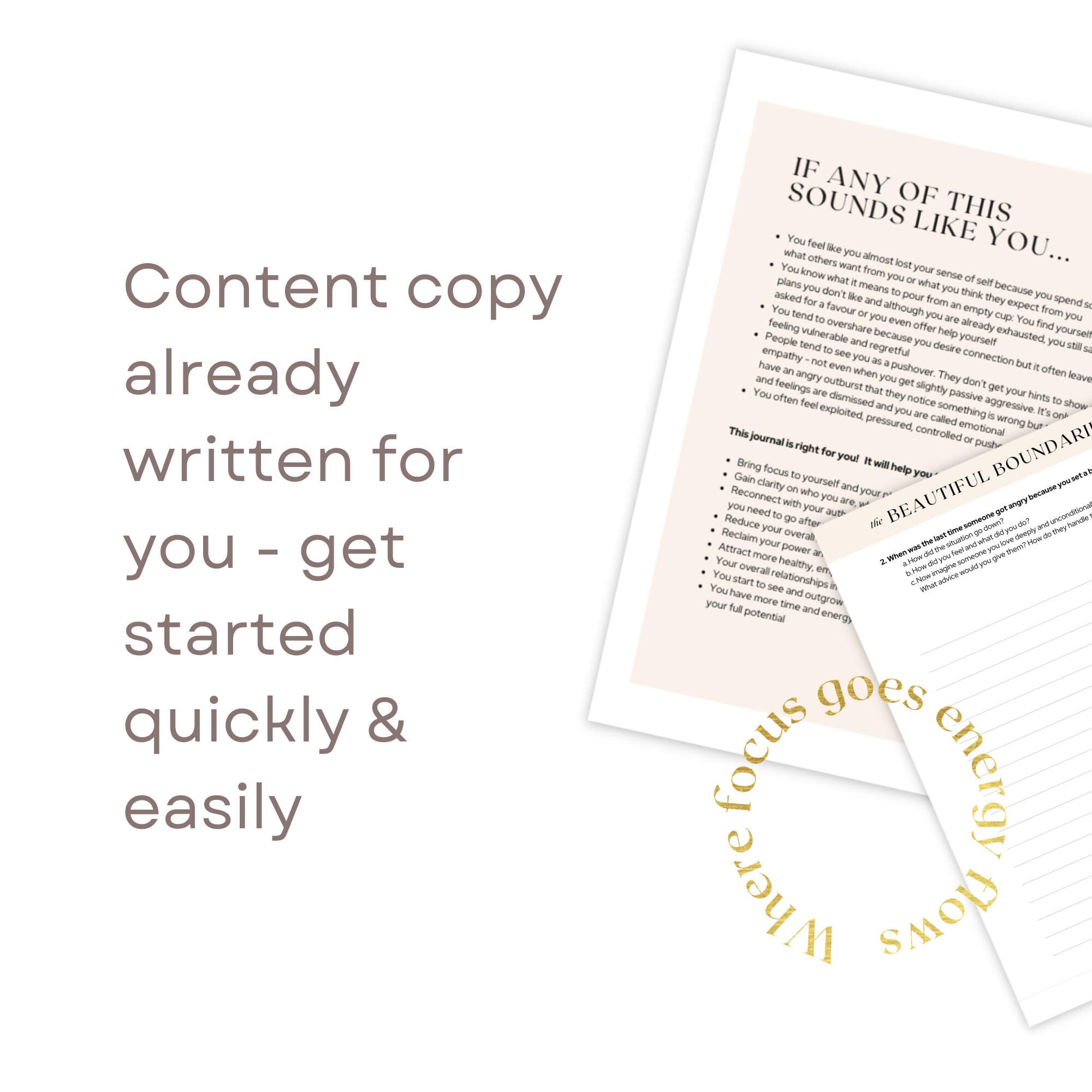 Lead Magnet Canva Template, Done for You Beautiful Boundaries Journal, Freebie, Ebook for ...