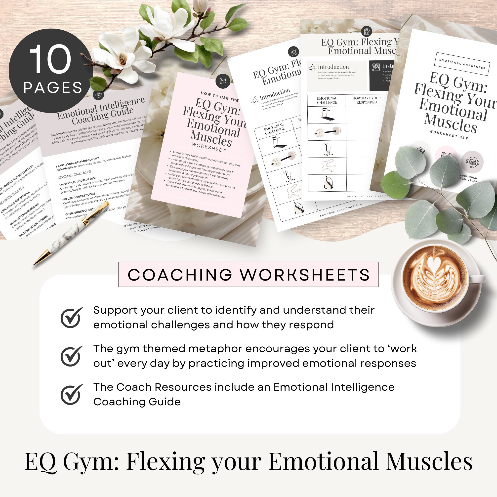 Emotional Workout Worksheet, Canva Template, EQ Emotional Regulation ...