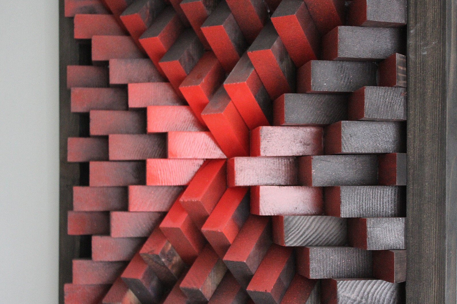 Acoustic Panel - Black Red Sound Diffuser - Large Wood Wall Art ...