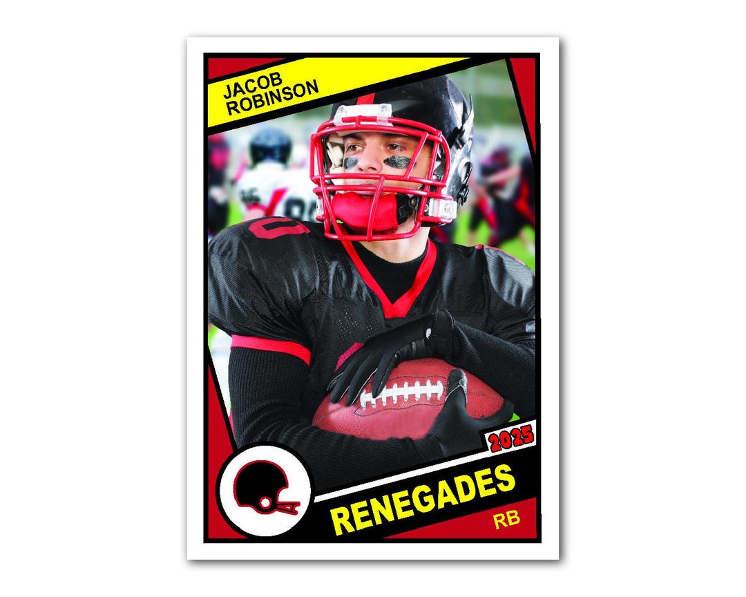 Custom Football Card Retro Design - Etsy