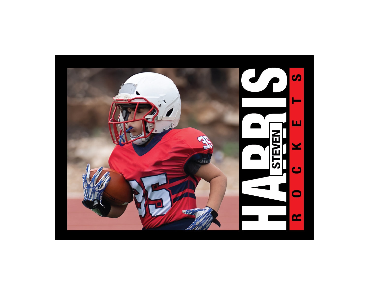 Custom Football Card Black Background - Etsy
