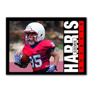 Custom Football Card Black Background - Etsy