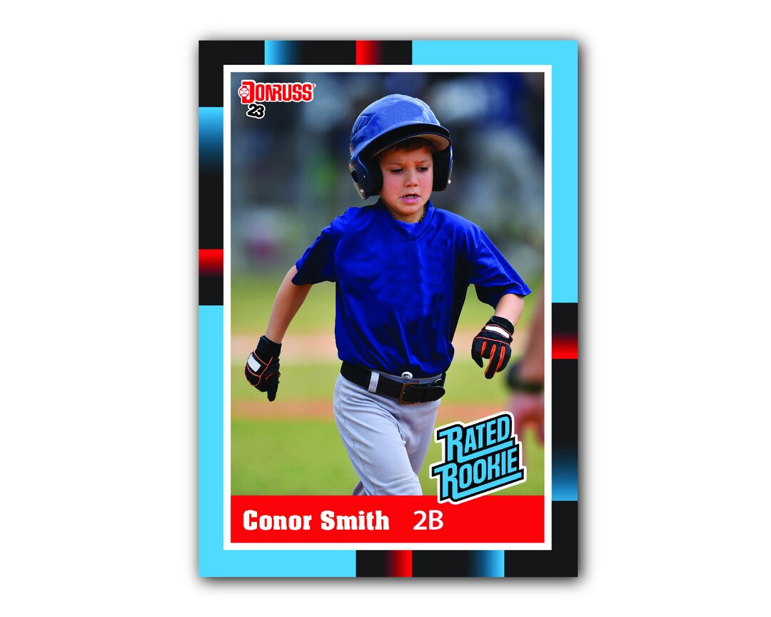 Custom Baseball Card Blue Design - Etsy