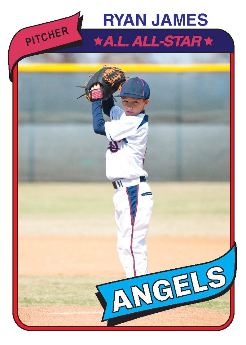 Custom Baseball Card Vintage Banner Style - Etsy