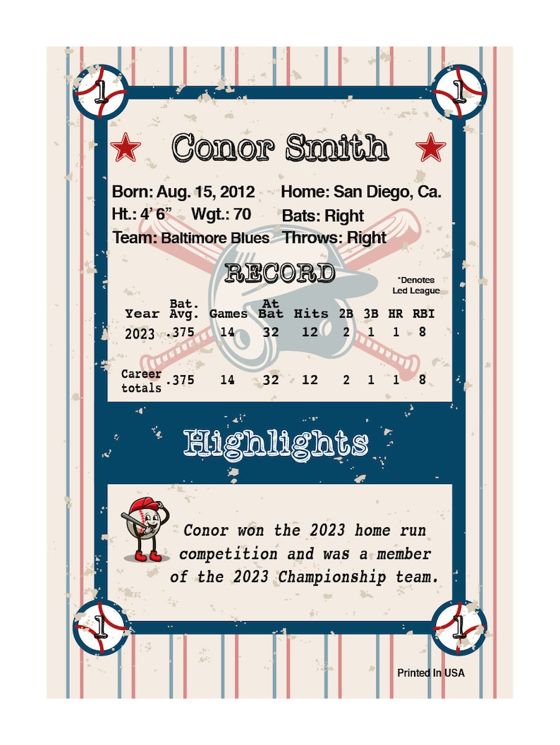 Custom Baseball Card All Star - Etsy