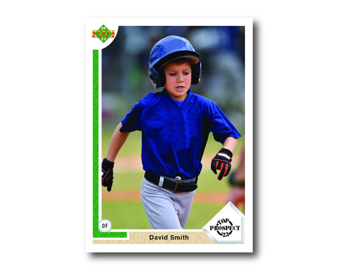 Custom Baseball Card 'top Prospect' Retro White Design - Etsy