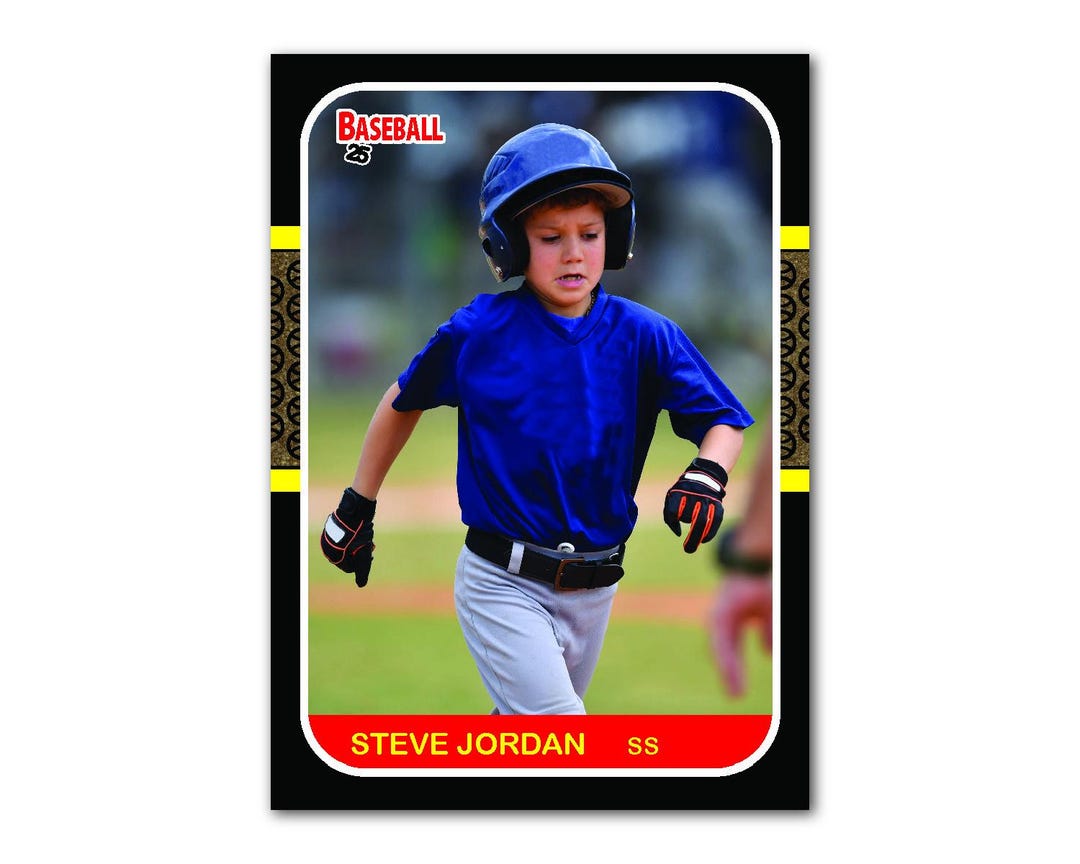 Custom Baseball Card Black Design - Etsy