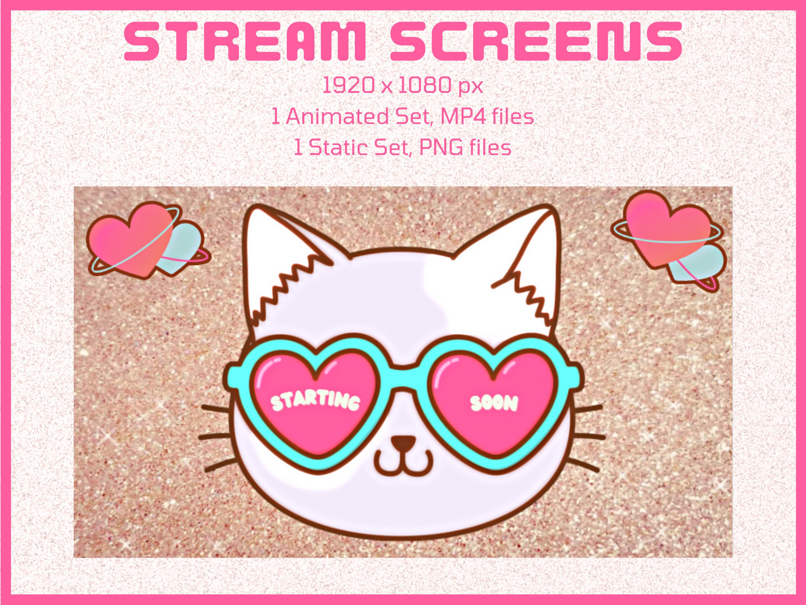 6 Pack Cat Twitch Overlay Stream Screens Twitch Overlay Animated Cat ...